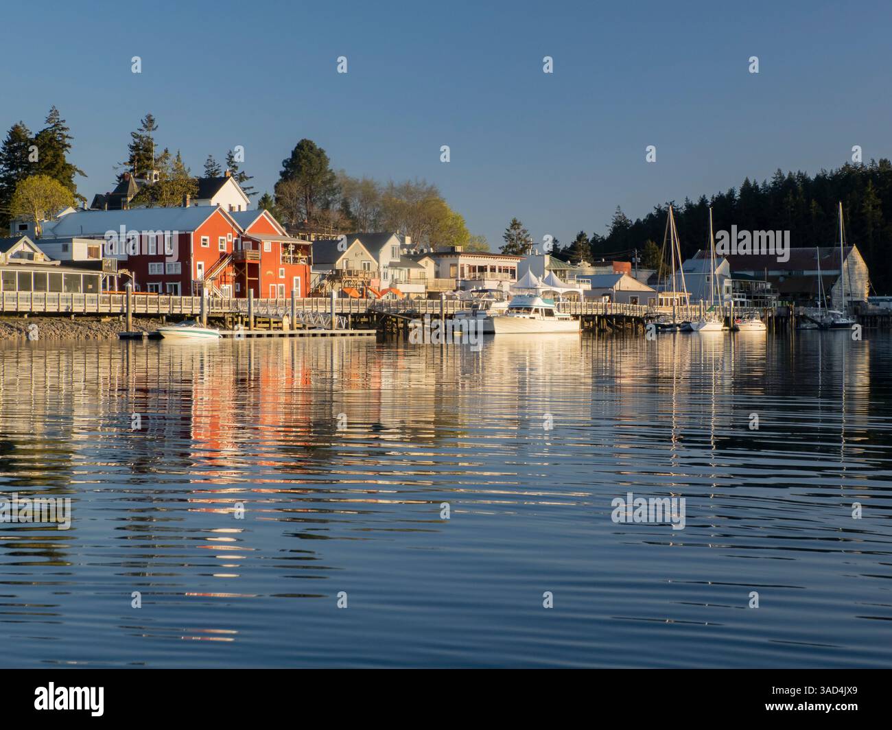 View of La Conner, Washington State, waterfront from the Swinomish ...