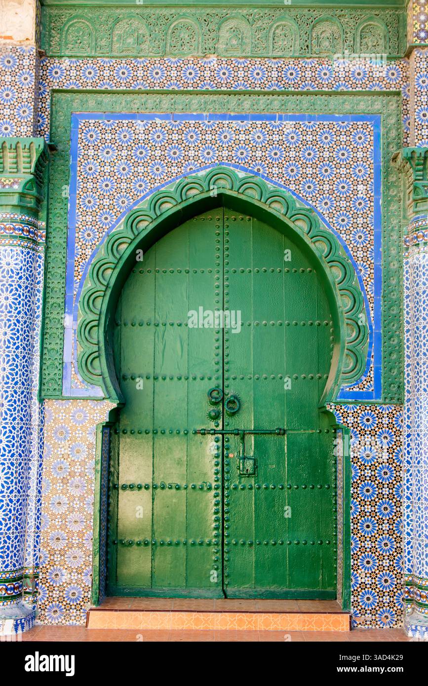 Moorish gate or doorway at the Sidi Bou Abid Mosque, Grand Socco, Old ...