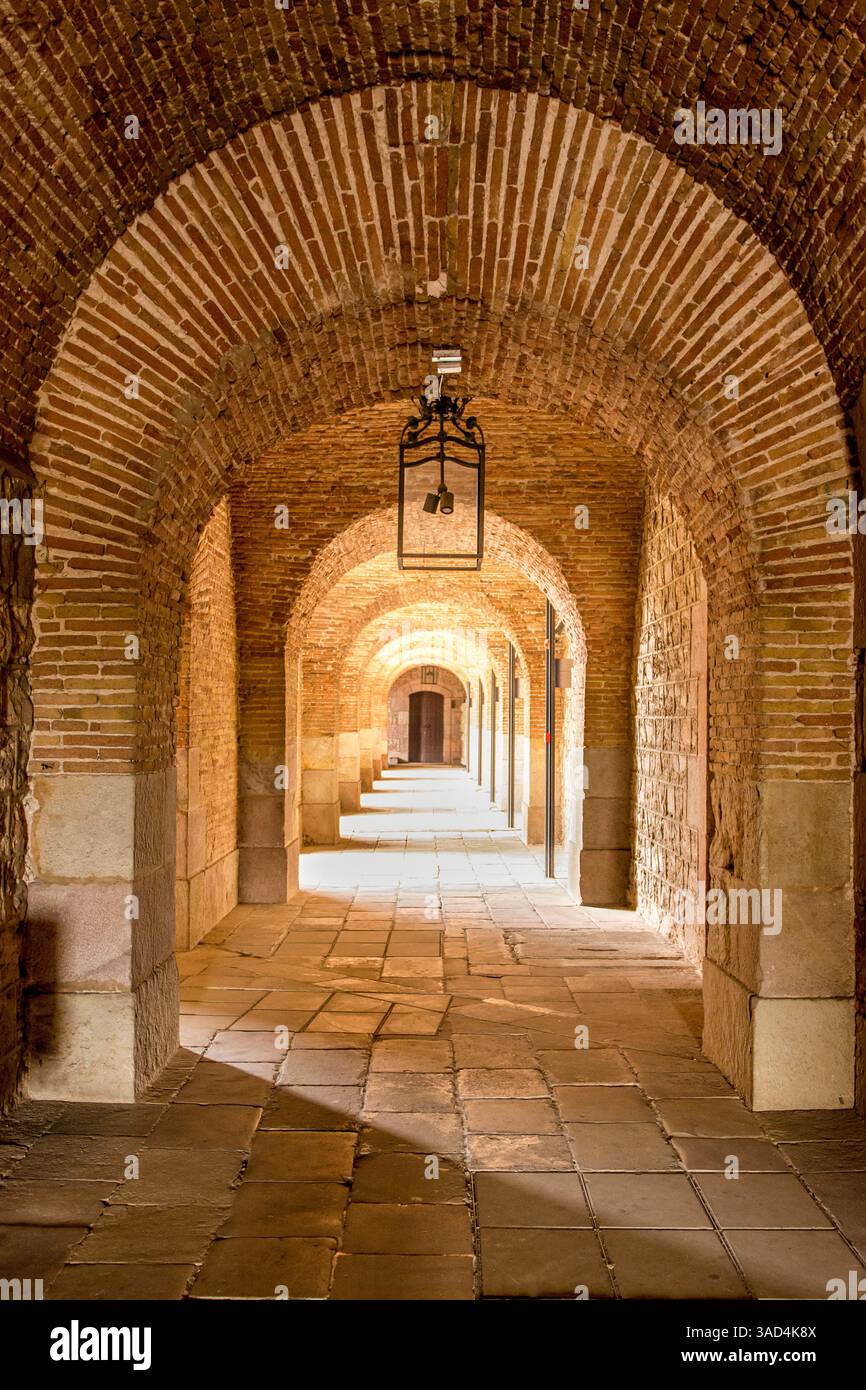 Montjuic Castle old military fortress on Montjuic Mountain overlooking ...