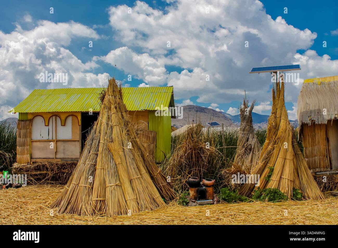 Uros Islands in Peru. Traditional every day life of peruvian ...