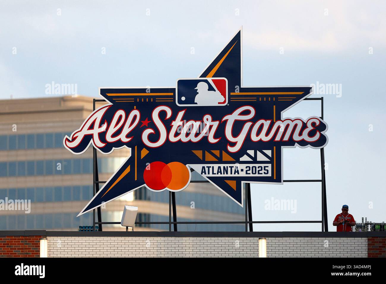 ATLANTA, GA - APRIL 04: The 2025 All*Star Game logo in left field ...