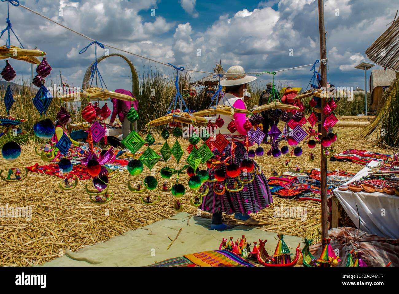 Uros Islands in Peru. Traditional every day life of peruvian ...
