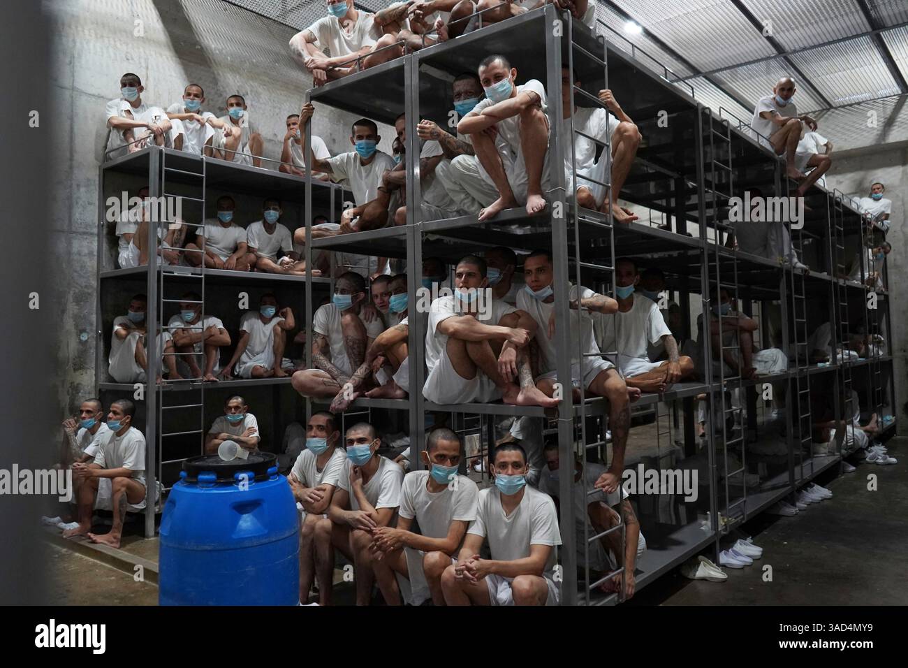Prisoners look out from their cell as the Costa Rica Justice and Peace ...