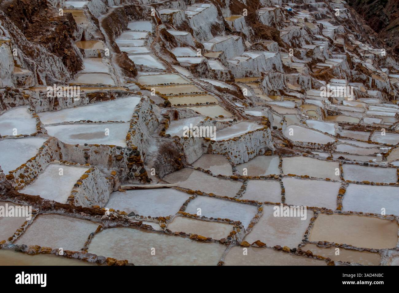 Salineras de Maras in Peru natural salt pools on the mountain terraces ...