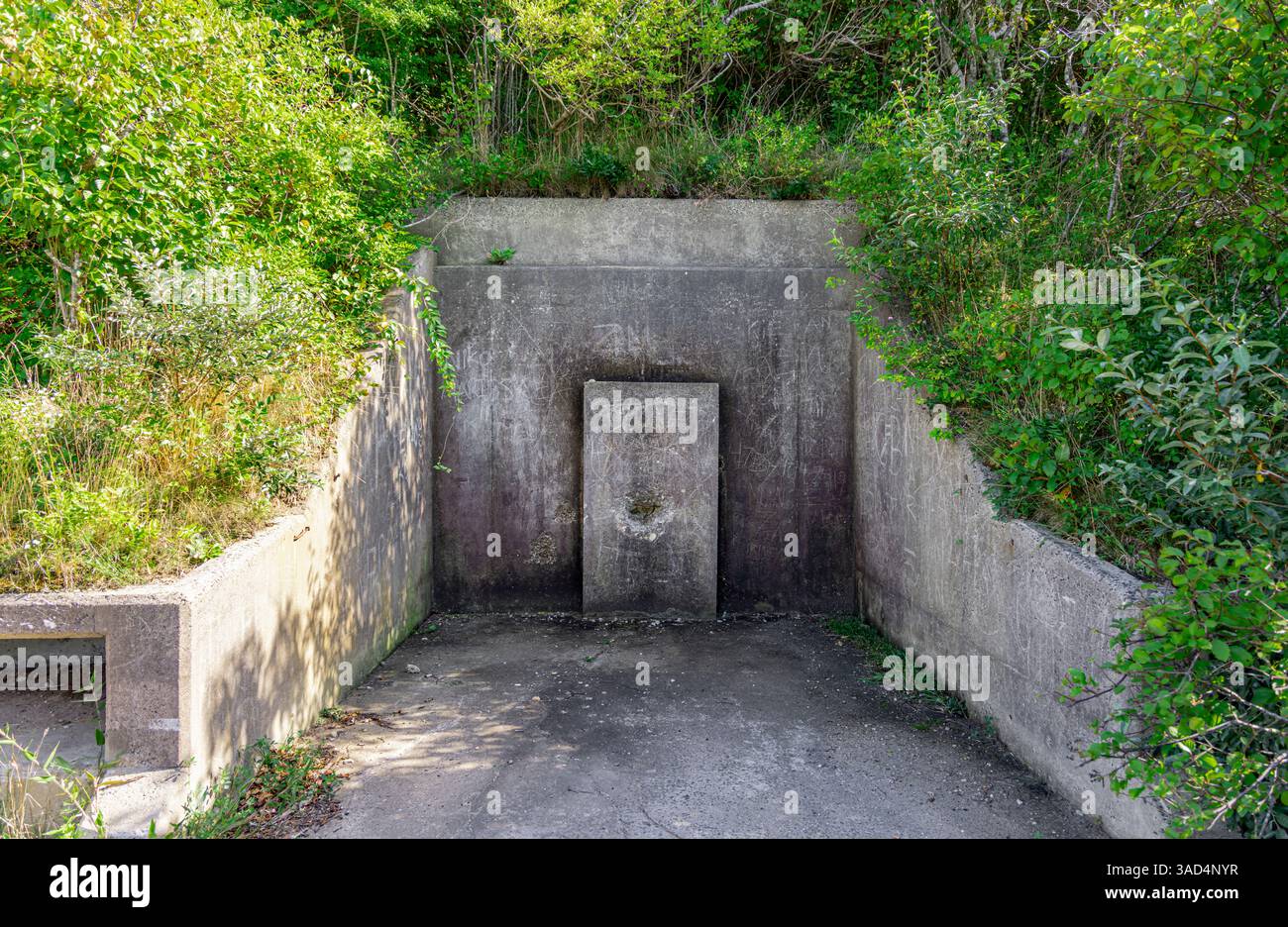 concrete underground bunker in camp hero Stock Photo - Alamy