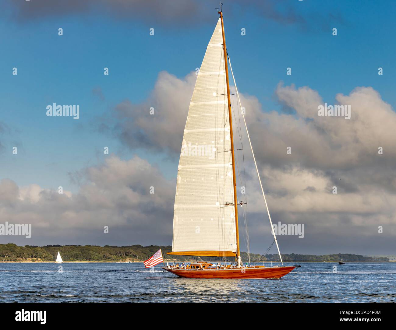 beautiful sailing yacht off shelter island Stock Photo - Alamy