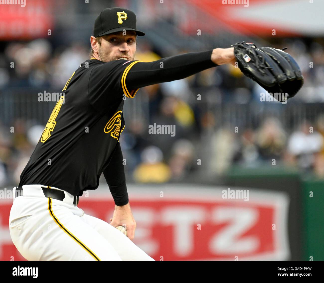 Pittsburgh Pirates pitcher Joey Wentz (34) takes over the pitching ...