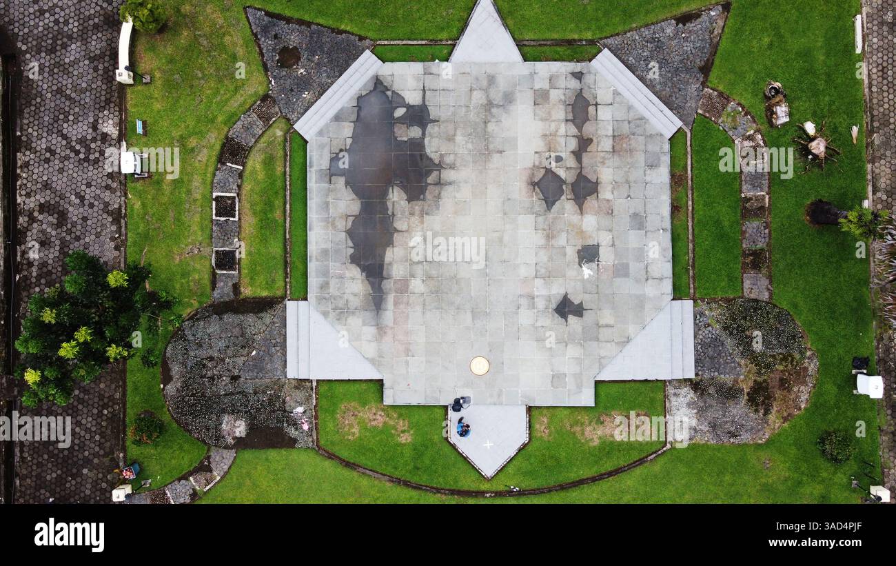 Aerial view of turtle field at Fort Rotterdam Fortress. This fort is ...