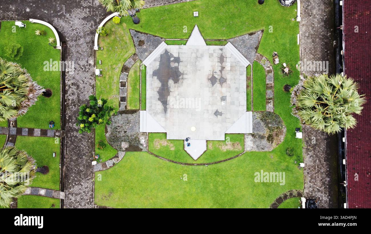 Aerial view of turtle field at Fort Rotterdam Fortress. This fort is ...