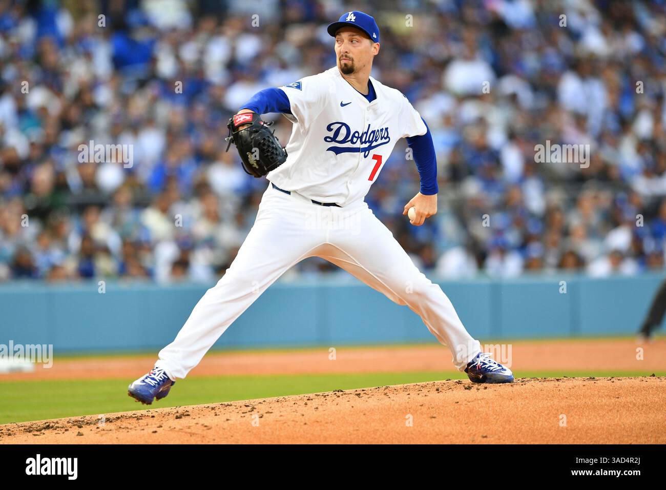 LOS ANGELES, CA - APRIL 02: Los Angeles Dodgers pitcher Blake Snell (7 ...