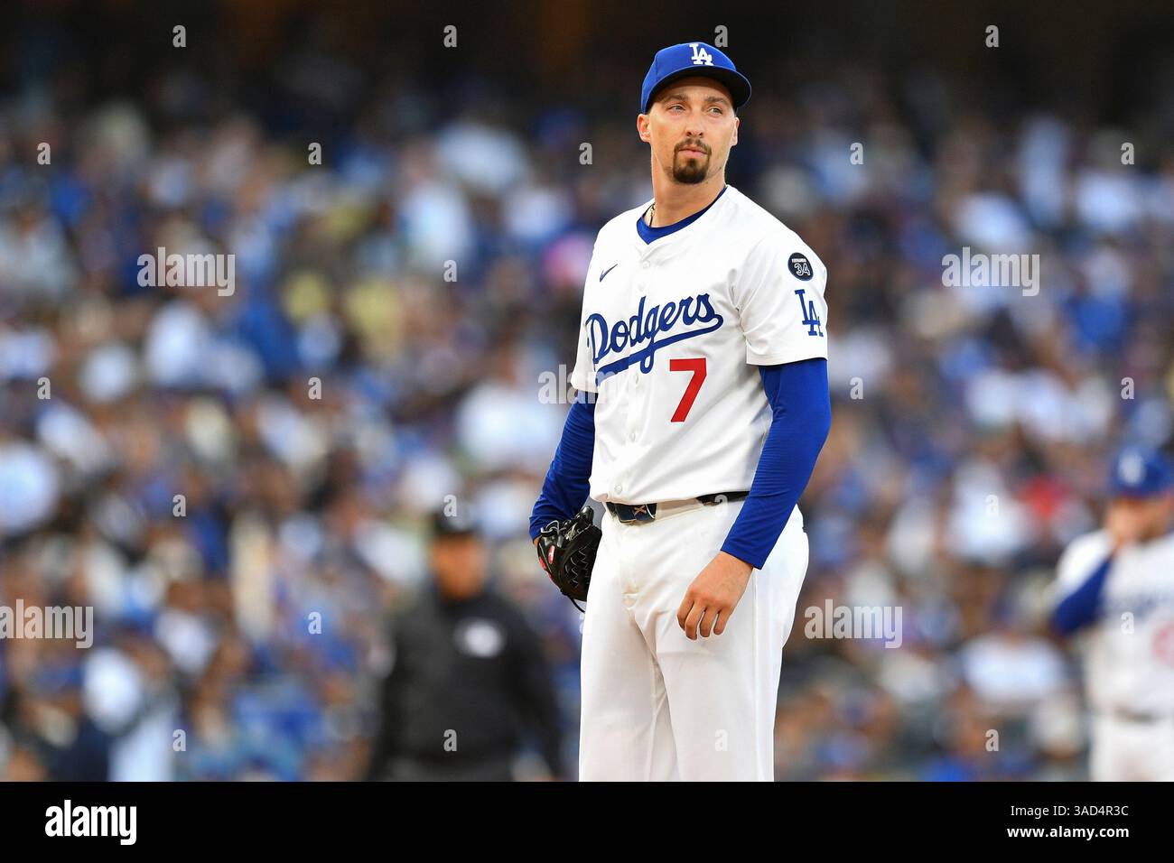LOS ANGELES, CA - APRIL 02: Los Angeles Dodgers pitcher Blake Snell (7 ...