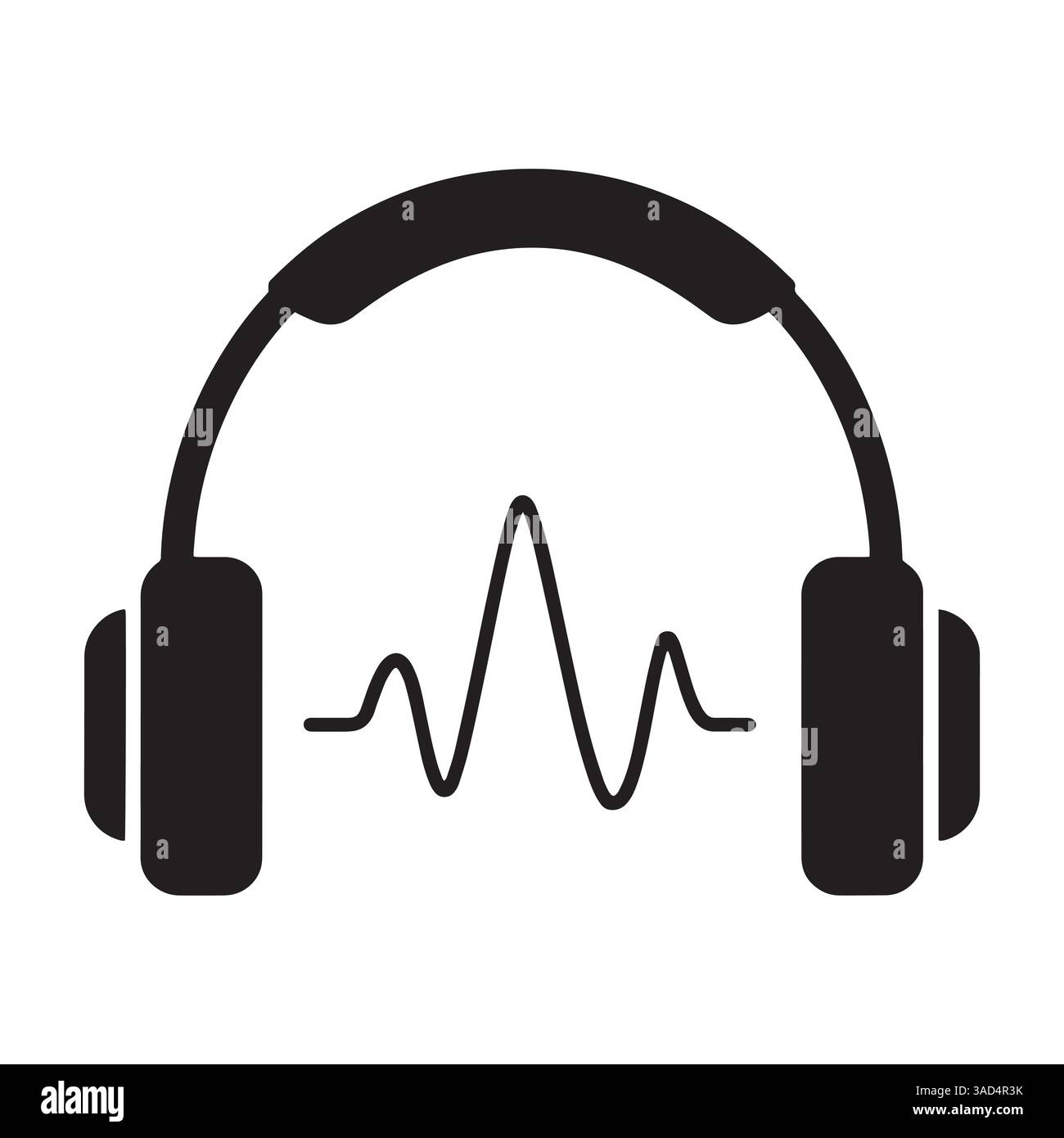 Headphone headset icon in flat style. Vector illustration isolated on a ...