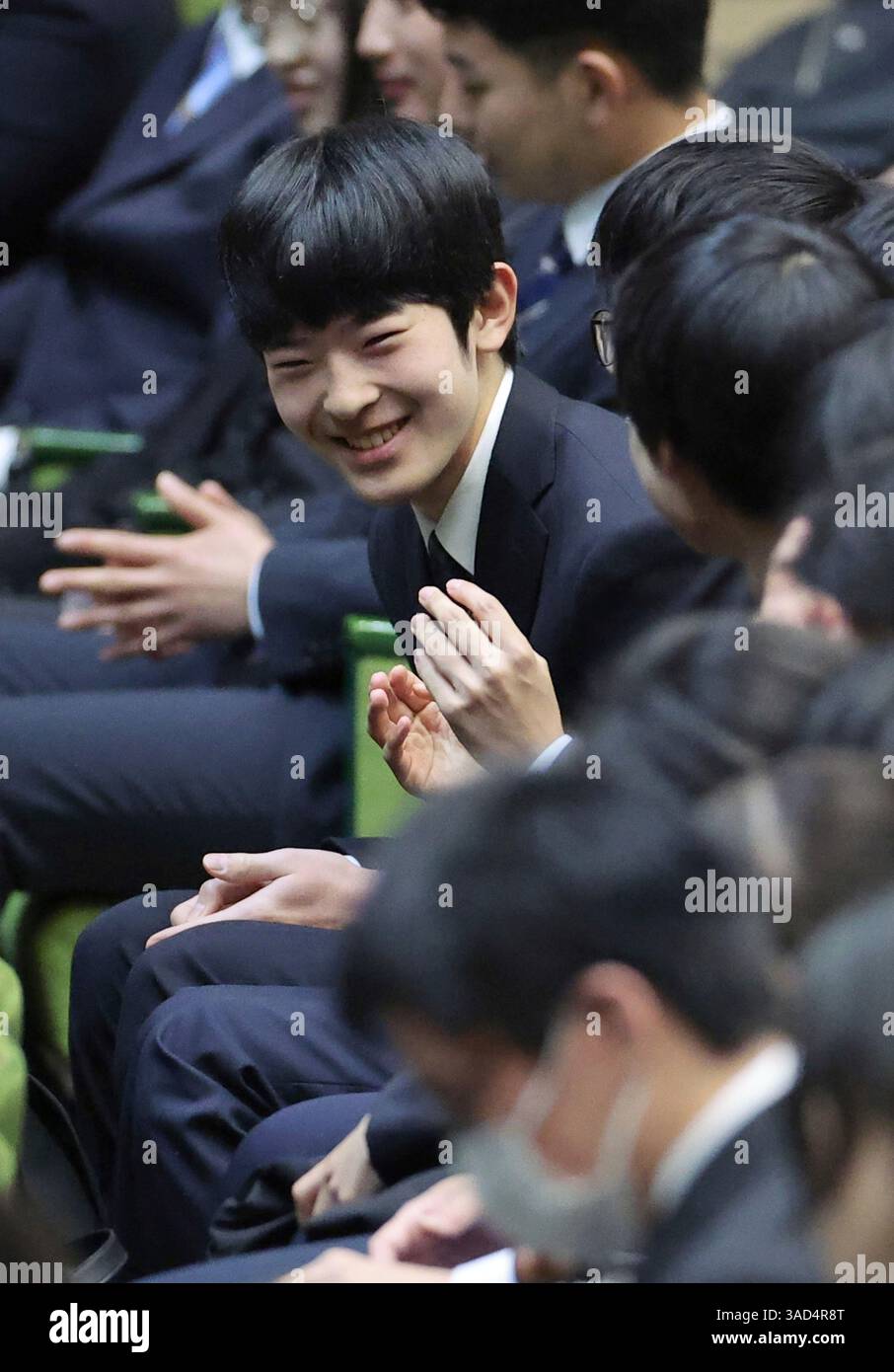Japanese Prince Hisahito of Akishino attends an entrance ceremony of ...