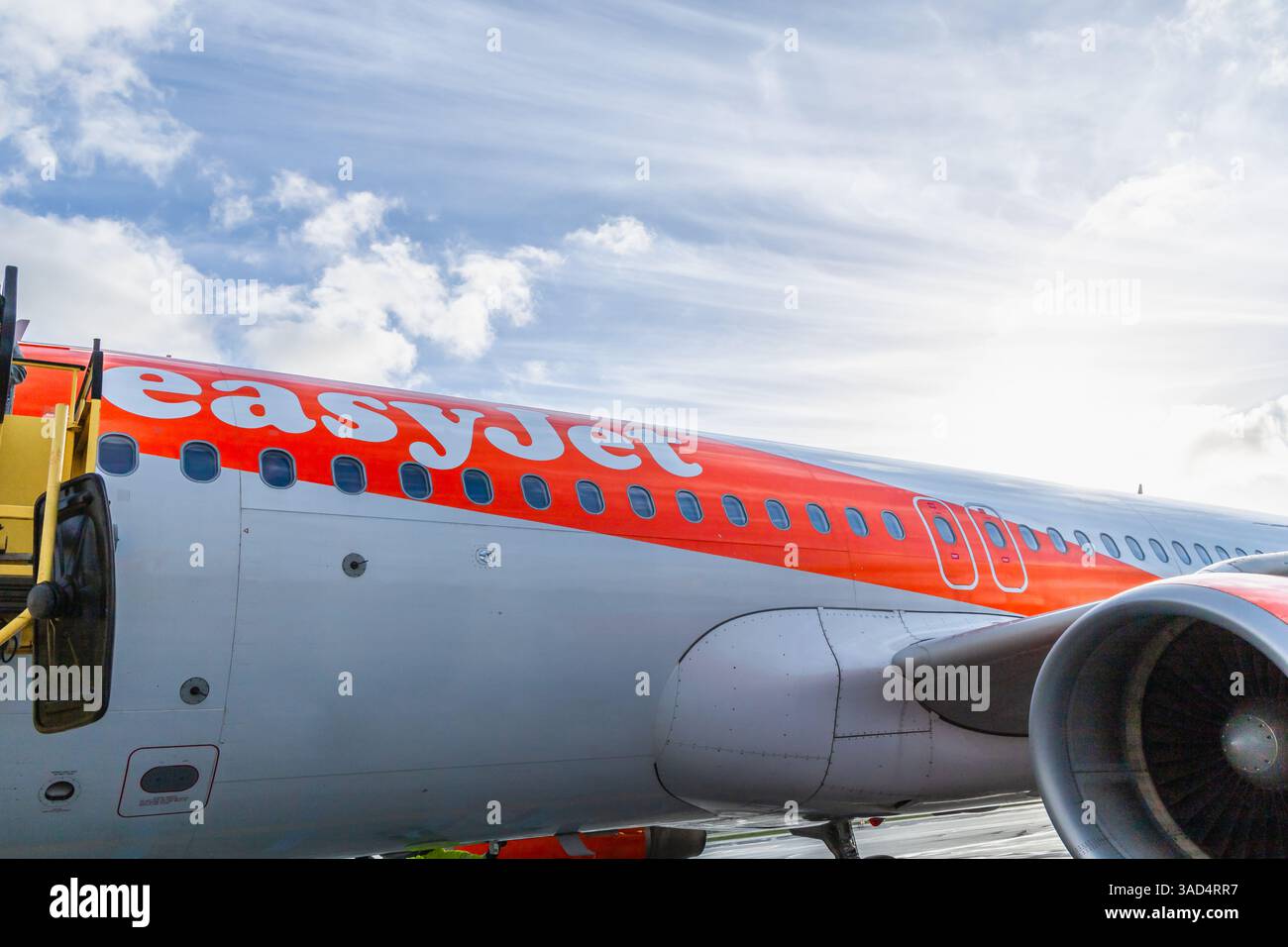 Easy Jet plane parked at Copenhagen airport. Copenhagen, Denmark ...