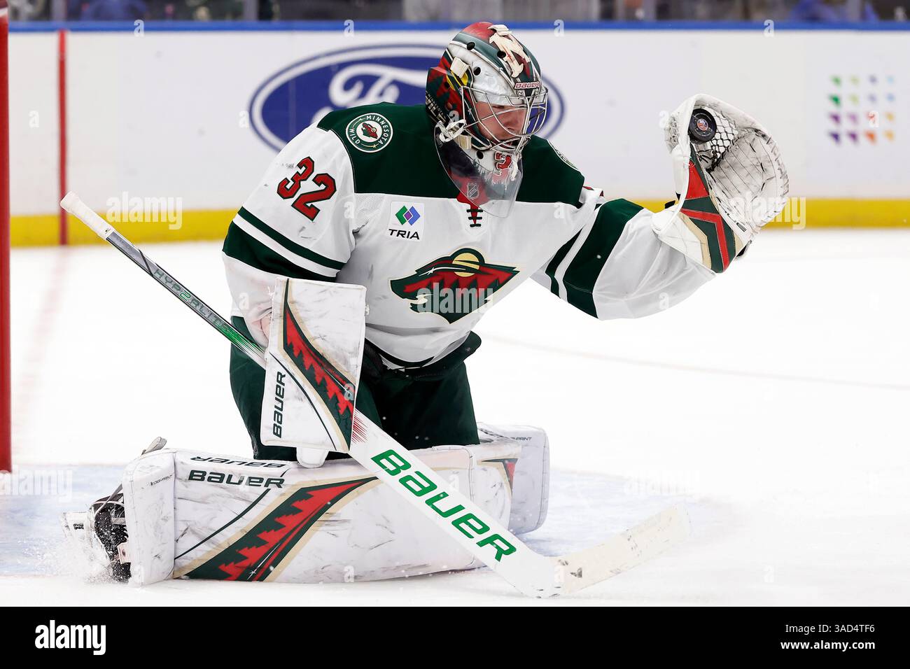 Minnesota Wild goaltender Filip Gustavsson (32) makes a save in the ...