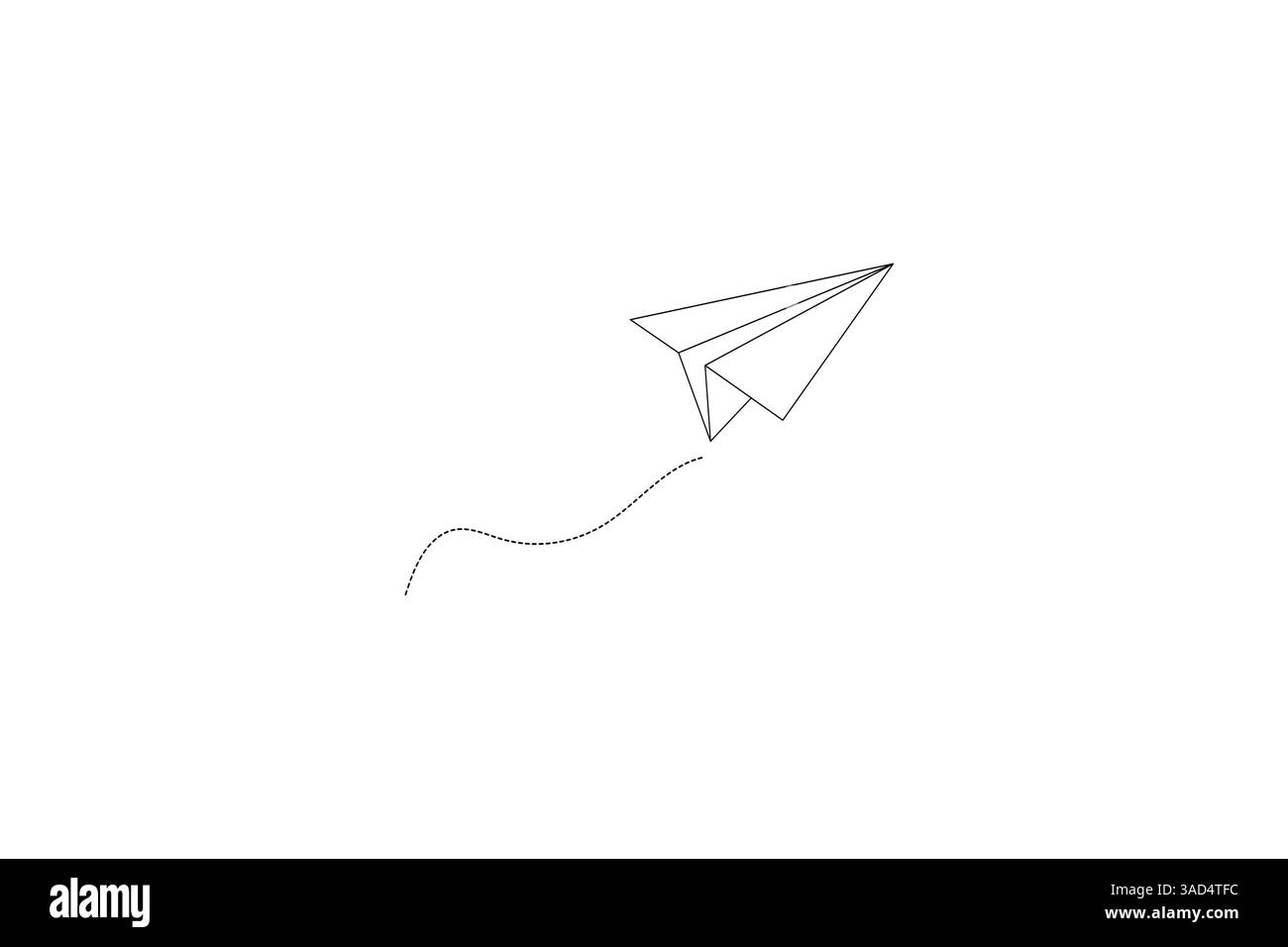 Minimalist paper plane journey in a flaying single line art design ...