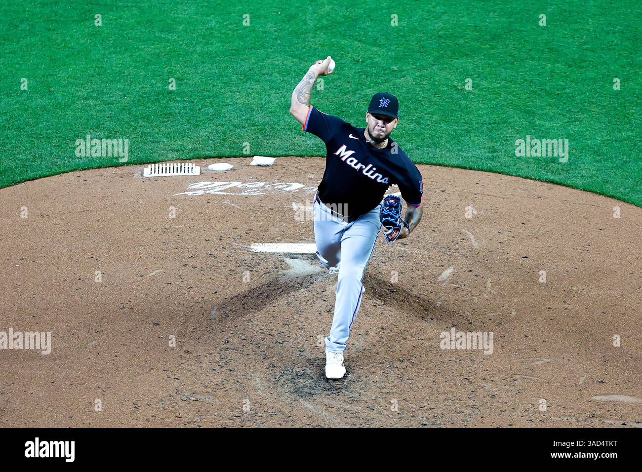 ATLANTA, GA - APRIL 04: Luarbert Arias #76 of the Miami Marlins ...