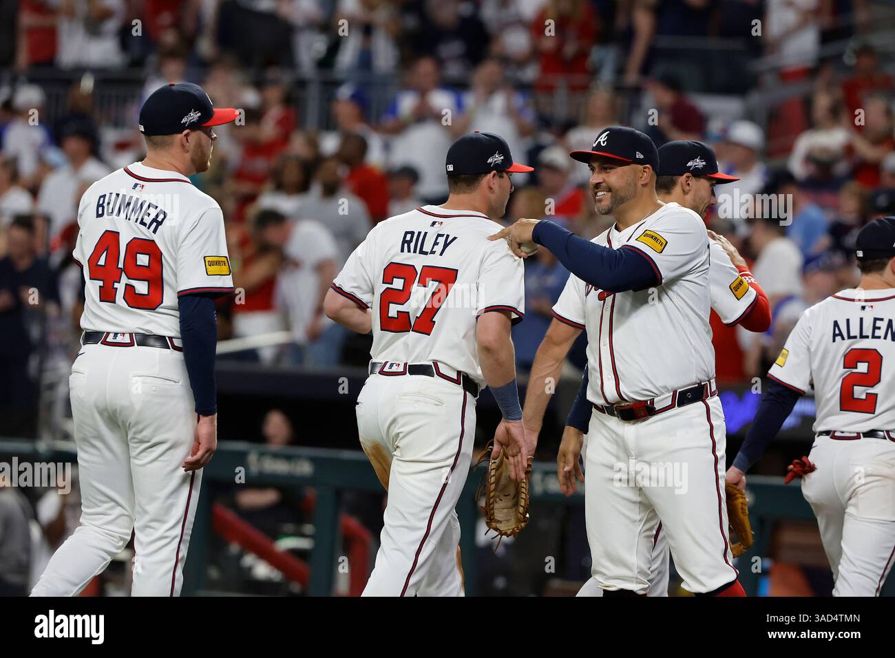 ATLANTA, GA - APRIL 04: Aaron Bummer #49 of the Atlanta Braves, Austin ...