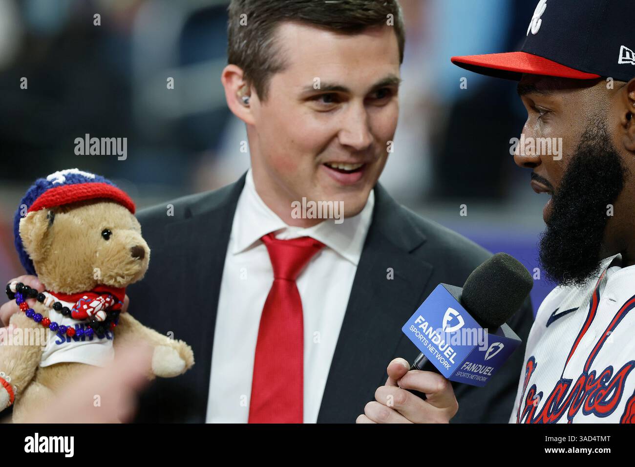ATLANTA, GA - APRIL 04: Marcell Ozuna #20 of the Atlanta Braves is ...