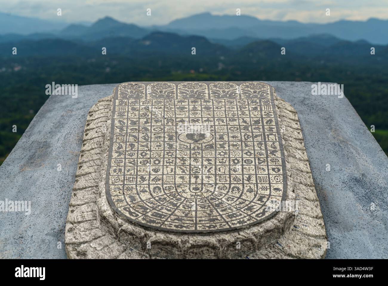 A sacred stone carving of the Buddha’s footprint at Nelligala ...