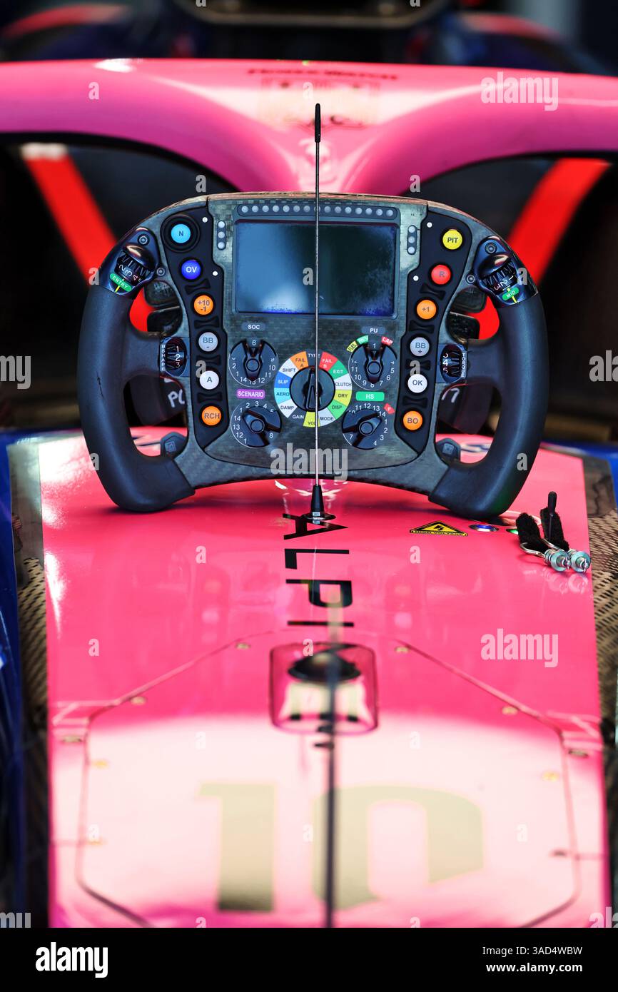 Suzuka, Japan. 05th Apr, 2025. Alpine F1 Team A525 steering wheel. 05. ...