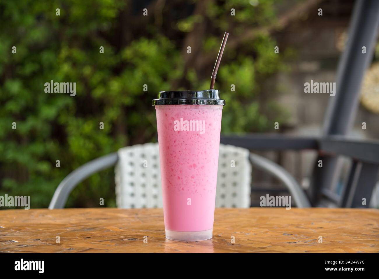Thai style iced pink sweet milk is a milk drink mix with sweet red ...