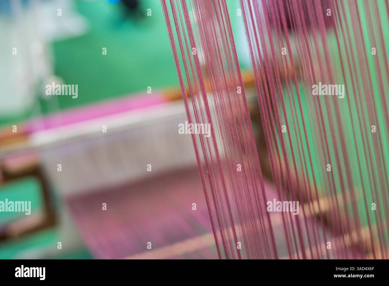 Traditional loom machine vintage style is tool for weave of making Thai ...