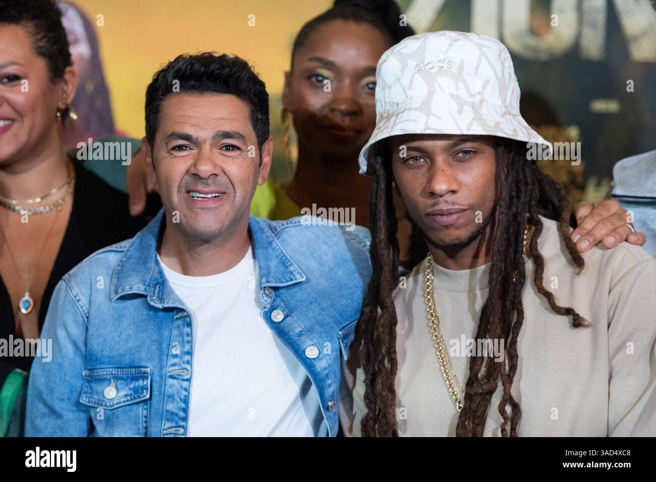 Paris, France. 04th Apr, 2025. Jamel Debbouze and Sloan Decombes ...