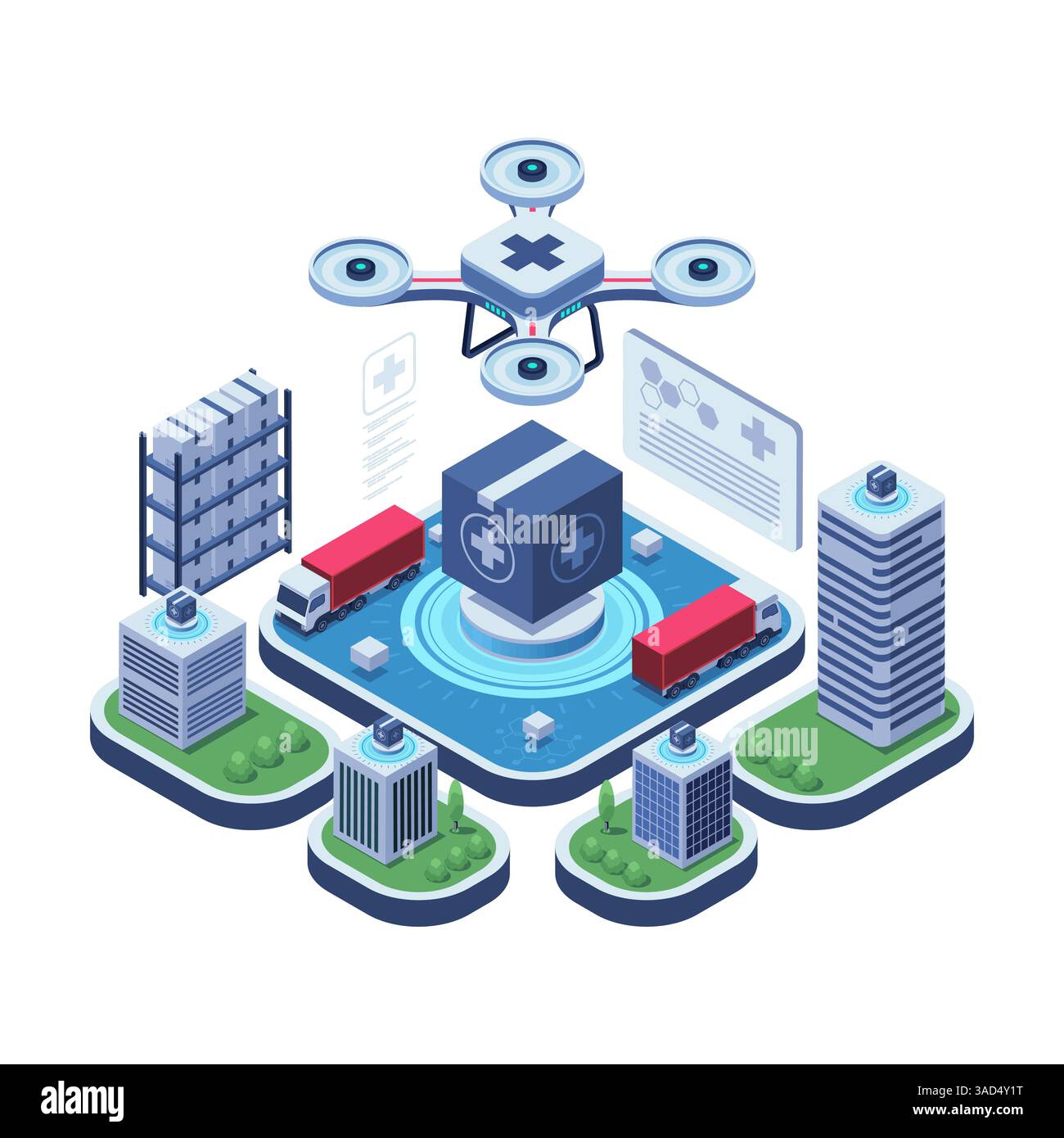 Logistic solution center Stock Vector Images - Alamy