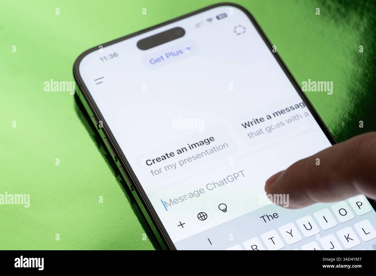 New York, USA - March 30, 2025: Using ChatGPT AI app on smartphone ...