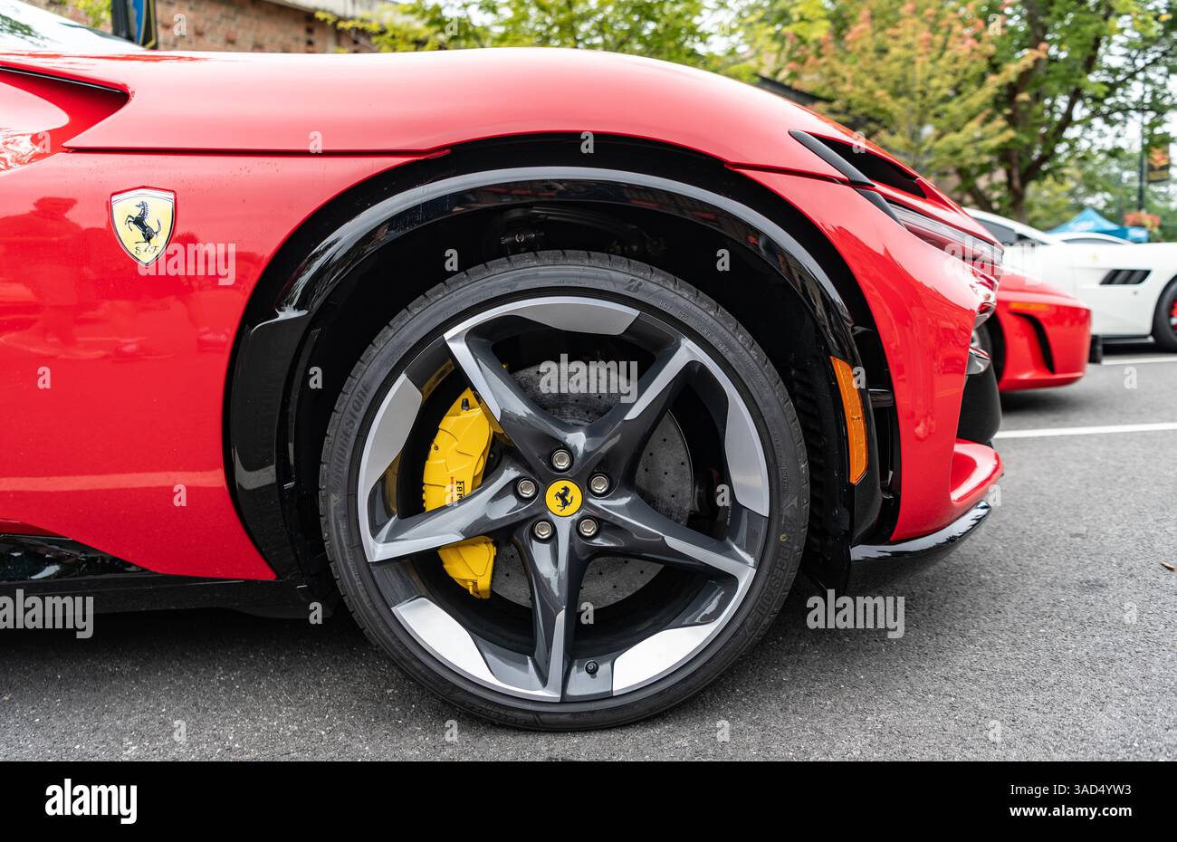 Chicago, Illinois - September 29, 2024: Ferrari Purosangue red color ...