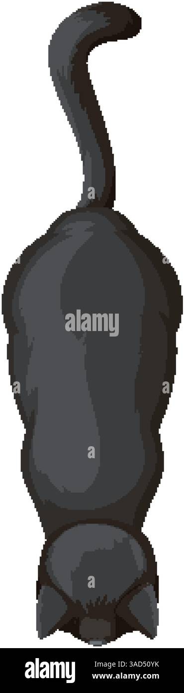 Illustration of a black cat from above Stock Vector Image & Art - Alamy