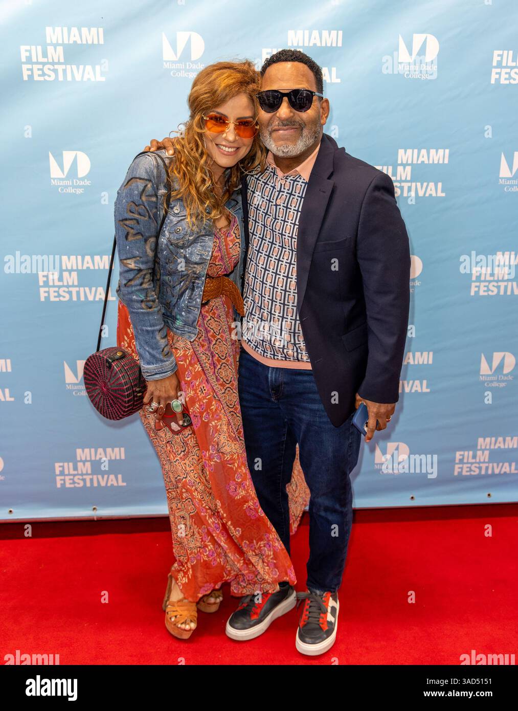 MIAMI, FL - APRIL 4: Lena Burke and Tony Dandrades are seen during ...