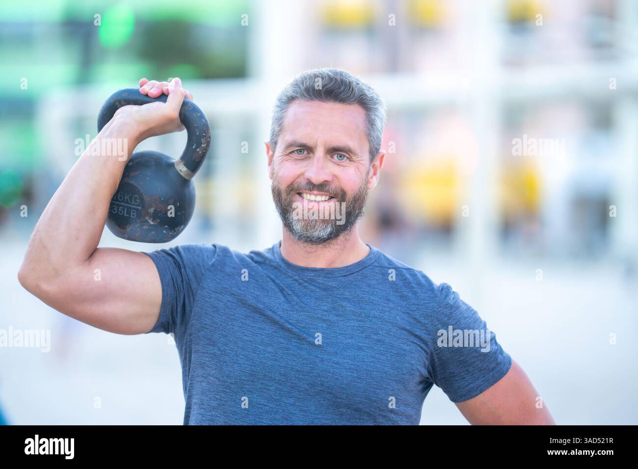 Outdoor fitness training. Sporty and muscular male working out. Beach ...