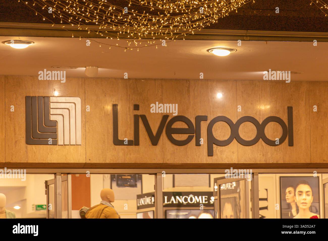 Liverpool department store with its logo and Christmas decorations ...