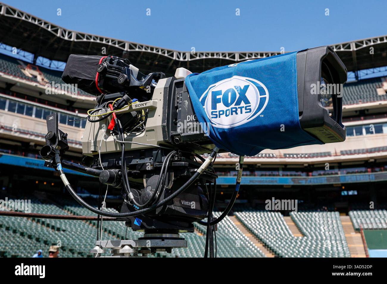 ARLINGTON, TX - MARCH 29: A FOX Sports camera sits on the field to ...