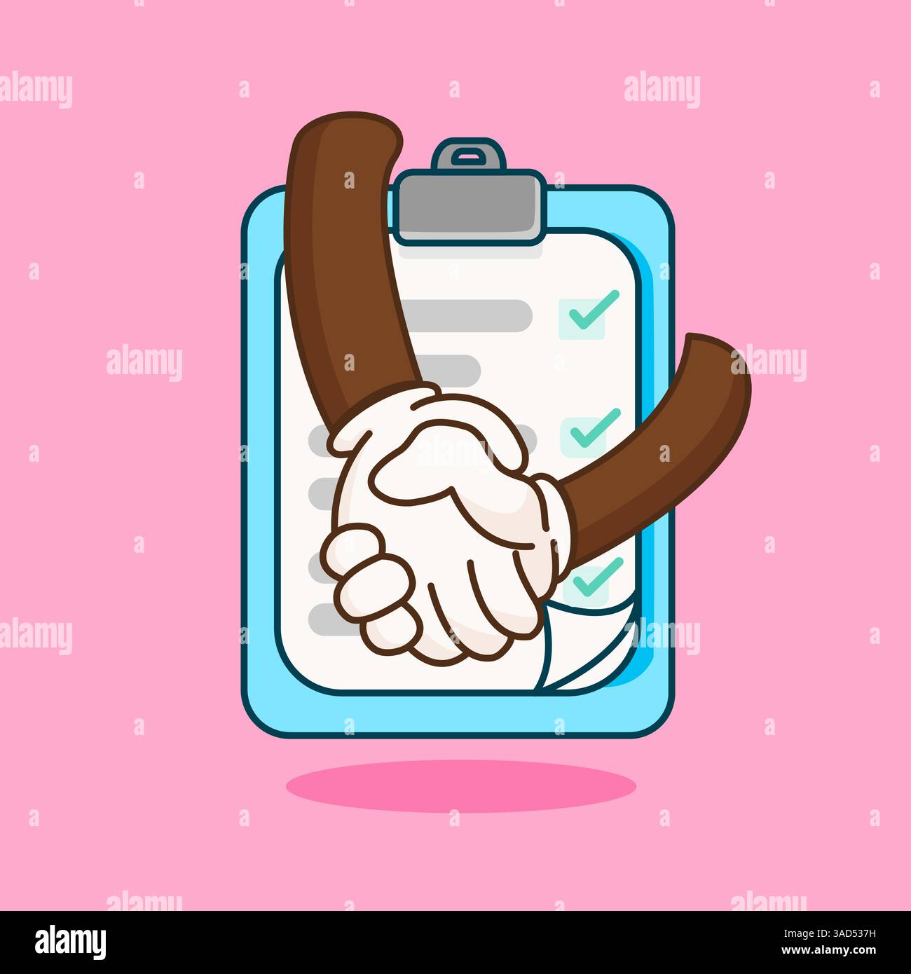 Successful Deal Checklist, Make a Deal, Hand Shaking Vector ...