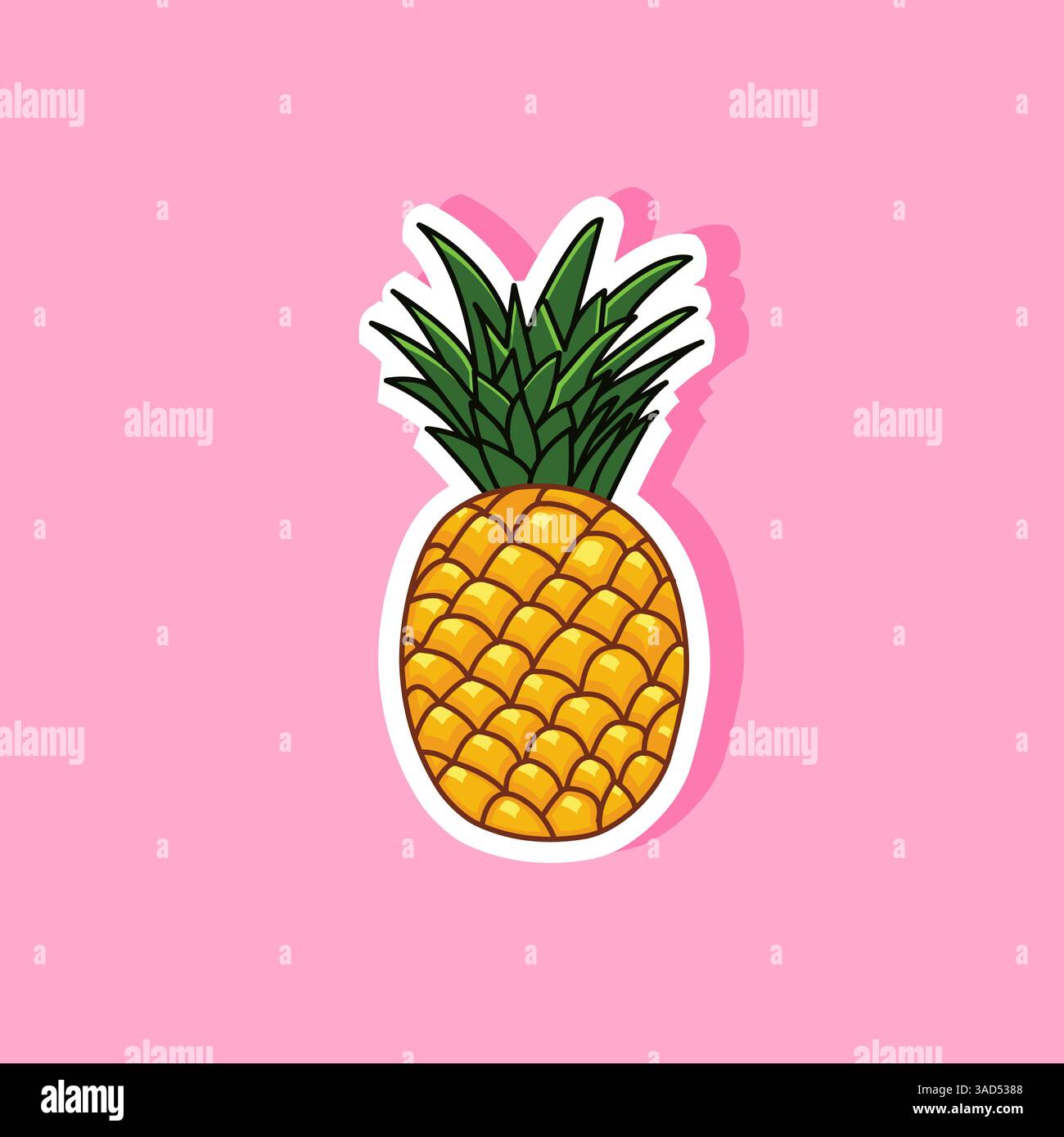 Vector Illustration of cute Pineapple Fruit Cartoon Design Stock Vector ...