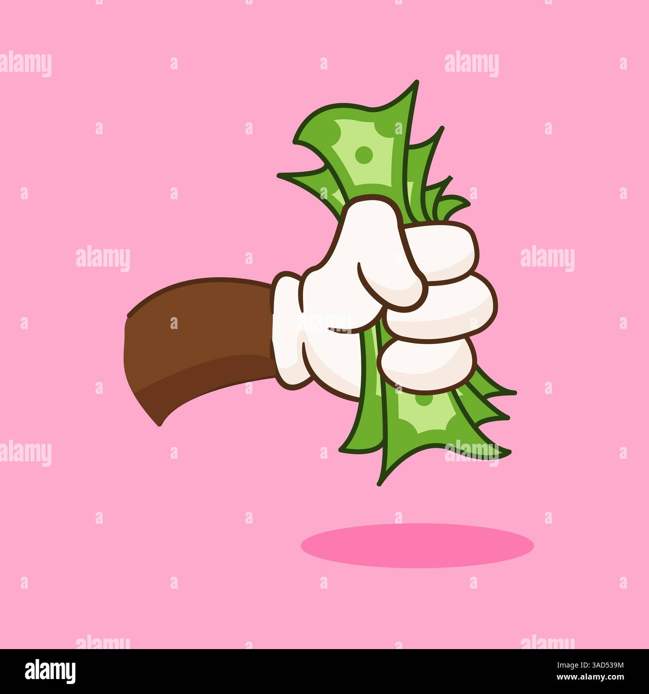 Cartoon Hand Holding Money, Cartoon Design Vector Illustration Stock ...