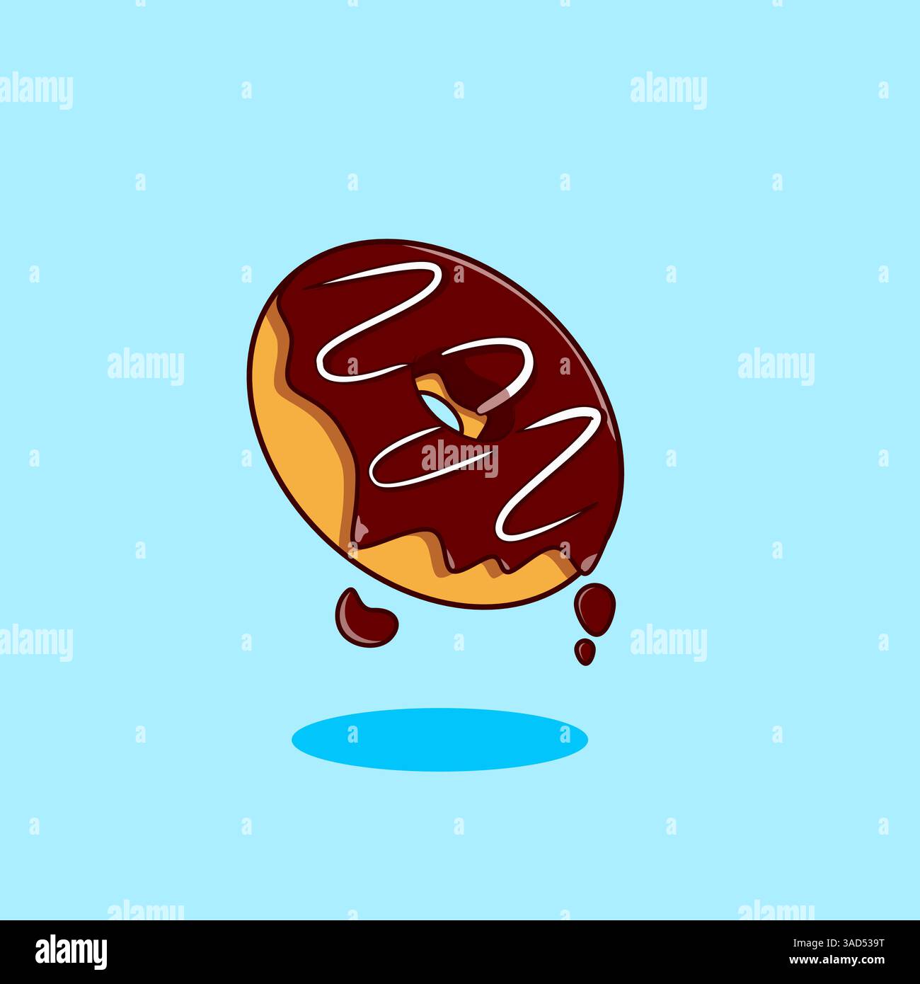 Delicious Chocolate Donut Cartoon Design Vector Illustration Stock ...
