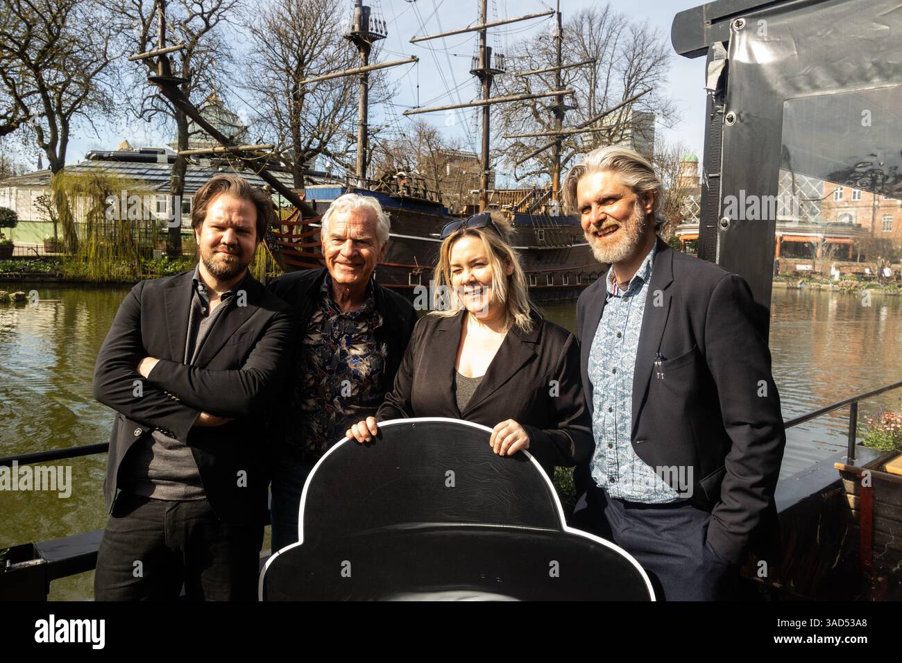 (L-R) Thomas Warberg, Kurt Ravn, Linda Petersen known as Linda P and ...