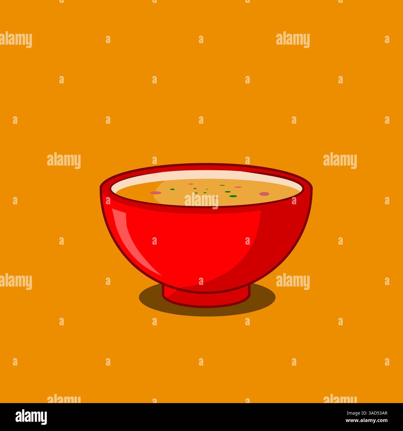 Soup on red bowl vector illustration cartoon design Soup on red bowl ...