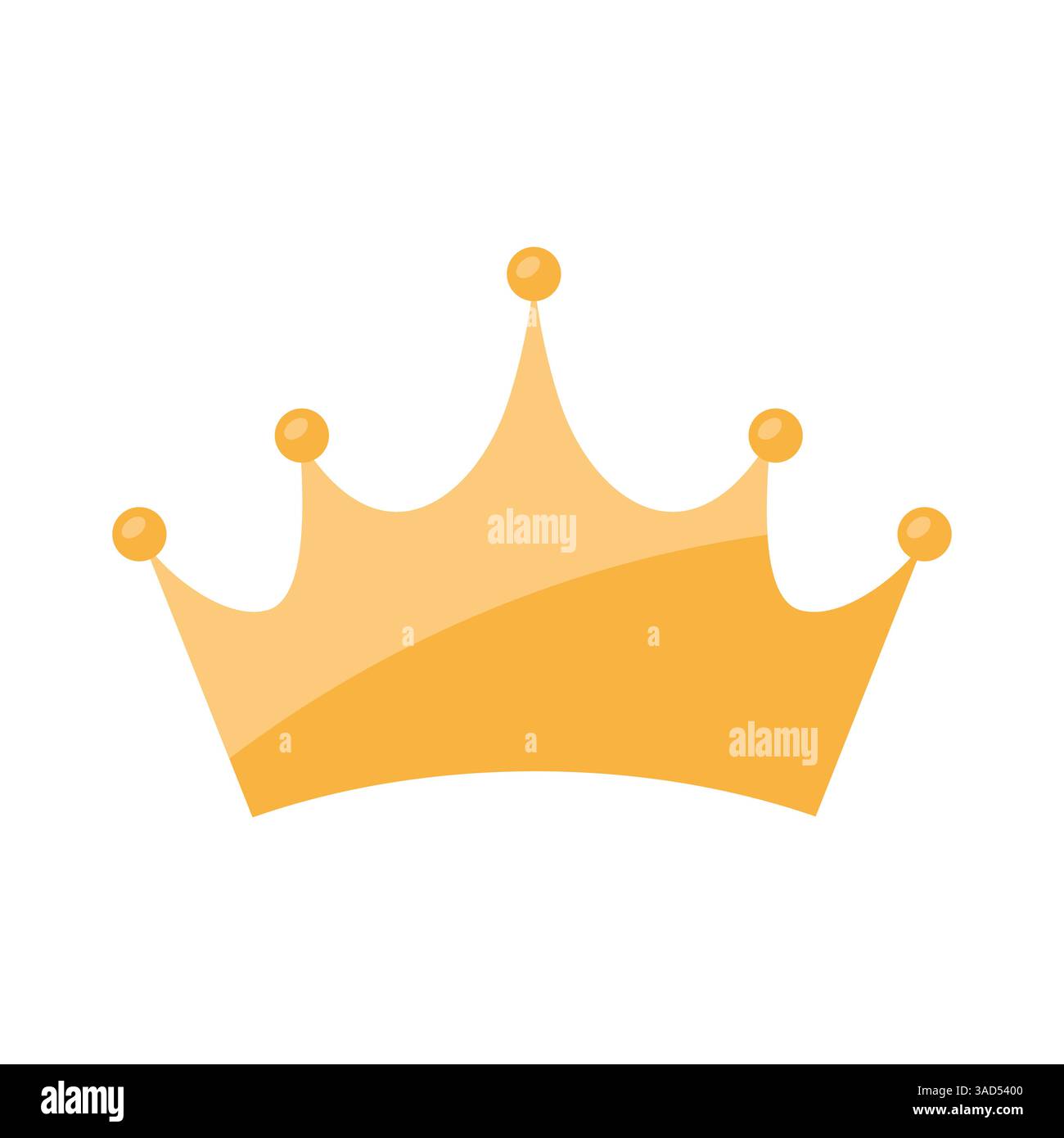 golden crown with five rounded points, isolated on a white background ...