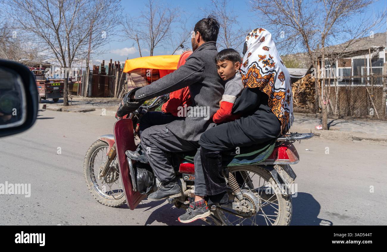 Afghan family on a motorcycle, Kabul, Afghanistan Stock Photo - Alamy