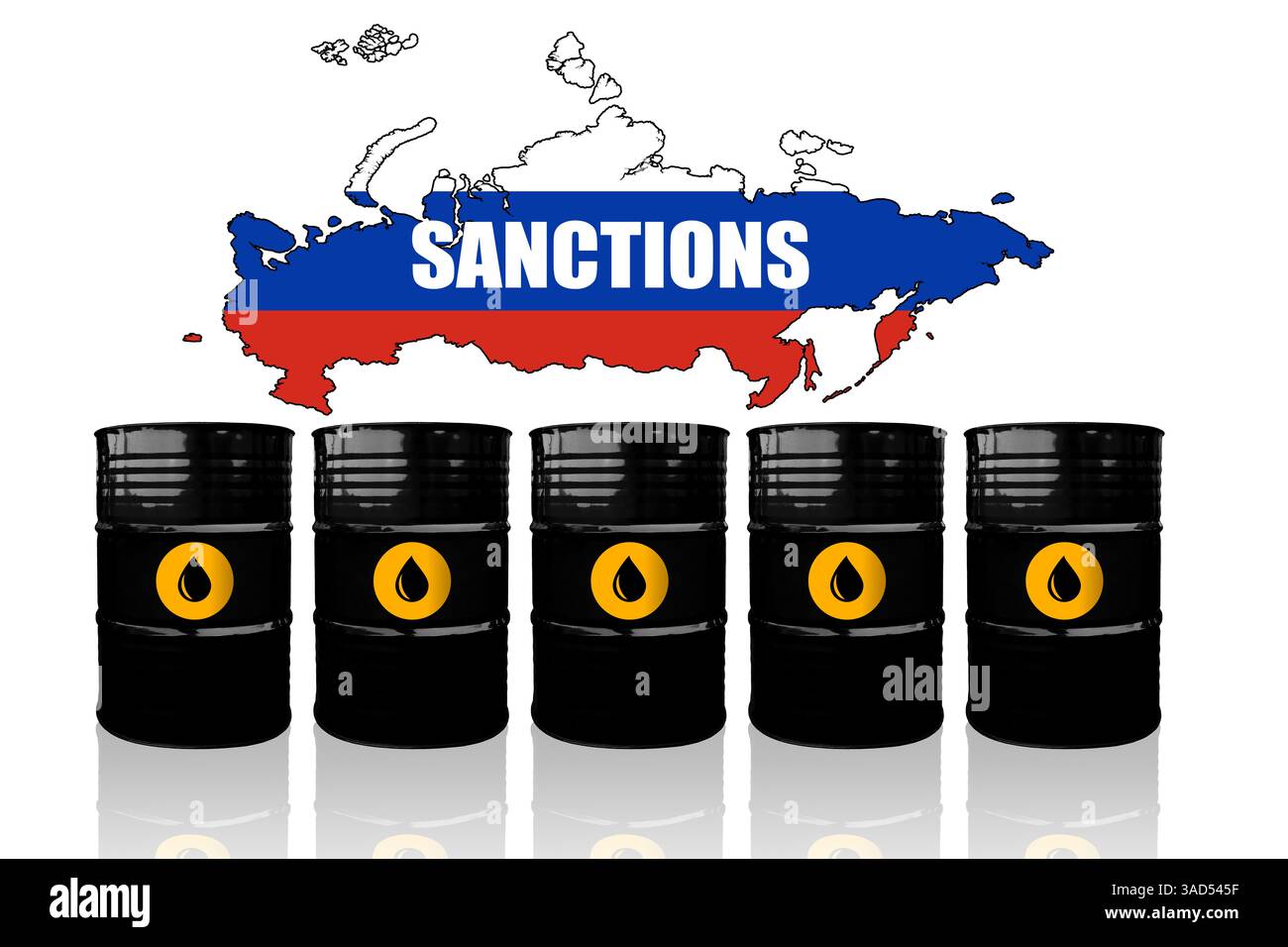 Russian crude oil barrel. Tariffs, sanctions and embargo for Russia ...