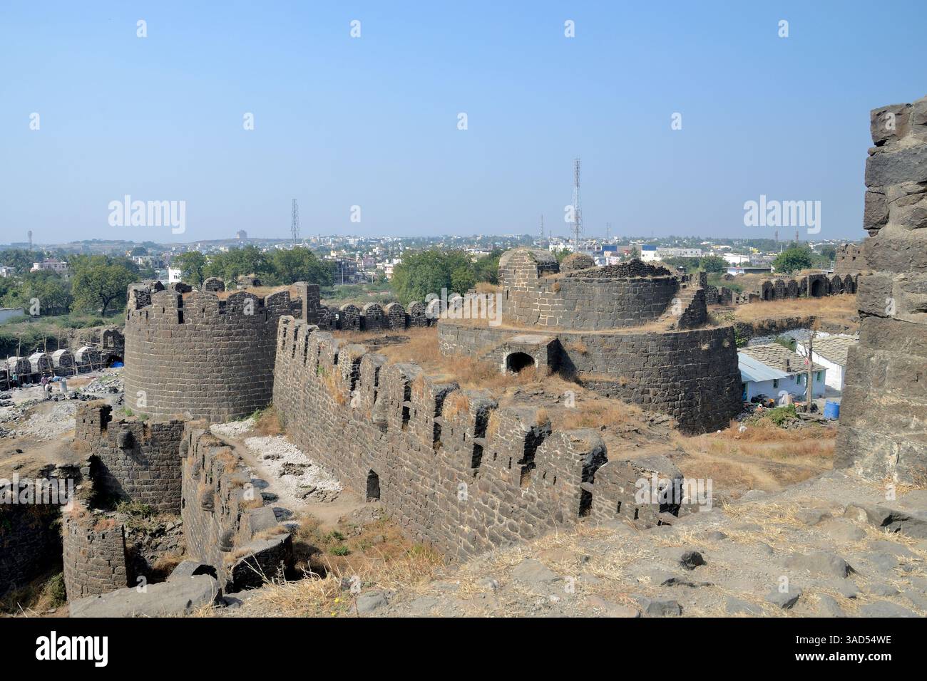 Partial view of Gulbarga fort was originally built by Raja Gulchand ...