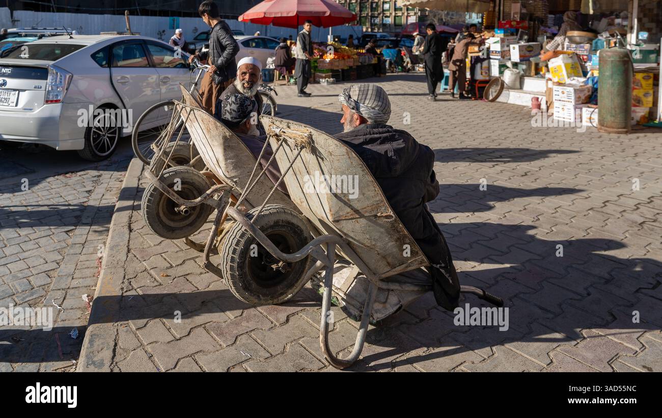 Loader with a cart in the Bird Market and Mandavi Bazaar area Stock ...