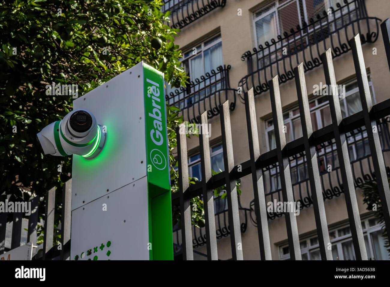 Sao Paulo, SP, January 22, 2025. Urban security totem Gabriel with ...