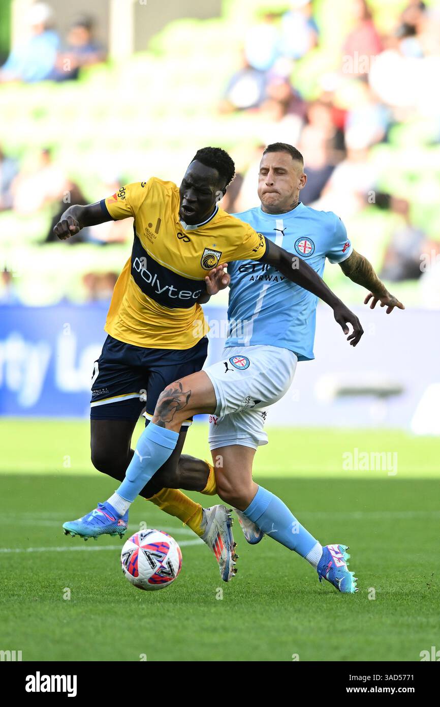 Melbourne, Australia. 05th Apr, 2025. German Ferreyra of Melbourne City ...