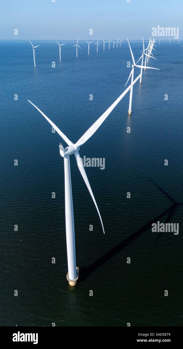 Offshore windmill park showcases modern wind turbines standing tall ...